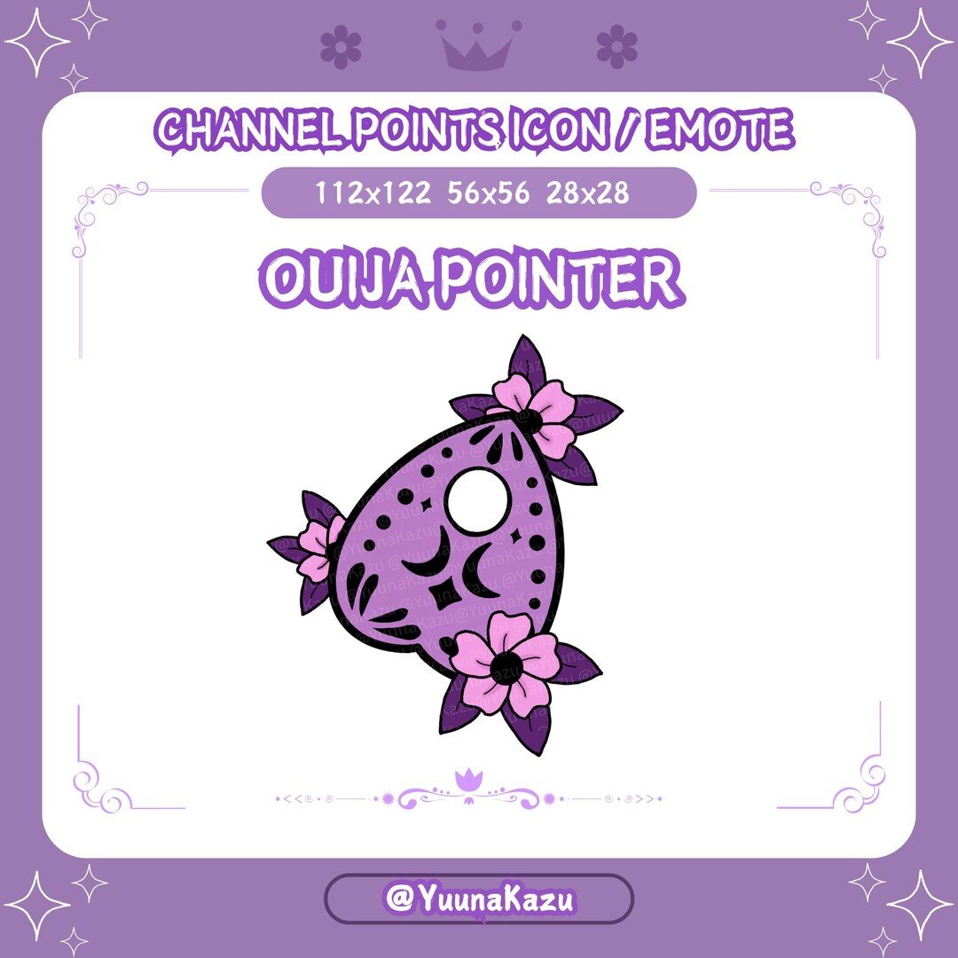 Aesthetic Twitch Channel Points Icon Emote Ouija Pointer Board Purple ...