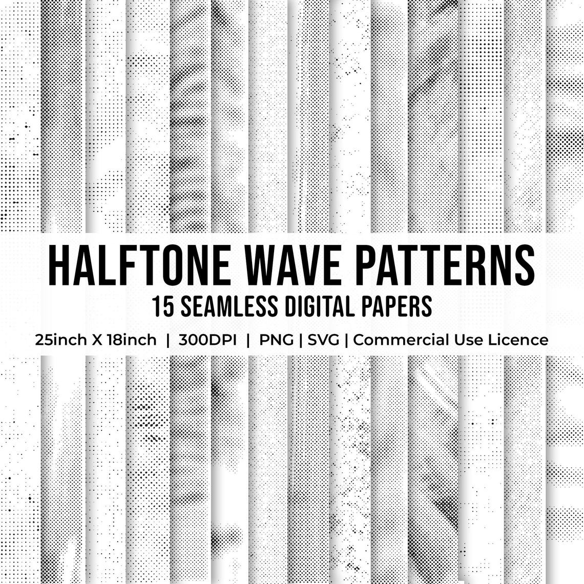 Halftone Wave Background, Digital Paper, Backdrop, Texture, Instant ...