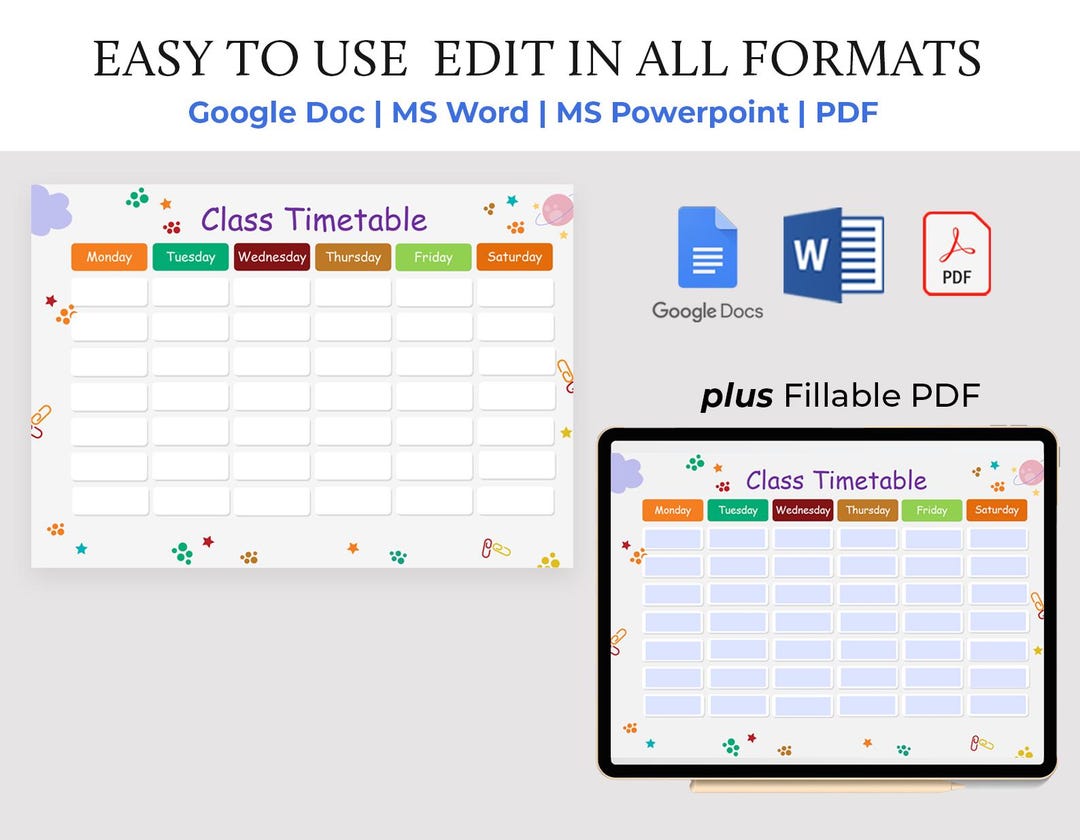 Weekly Plan Homeschool Kids Printable Editable Fillable Schedule to Do ...