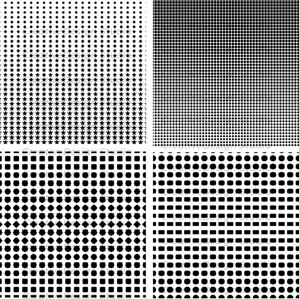 18 Halftone Backgrounds Digital Paper, Backdrop Texture, Retro Art ...