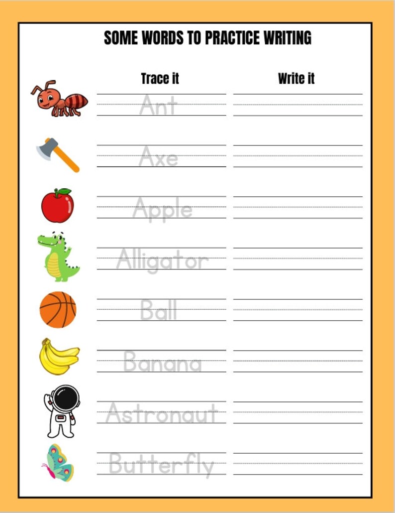 Printable Kids Activity - TRACING BUNDLE 1 - Etsy