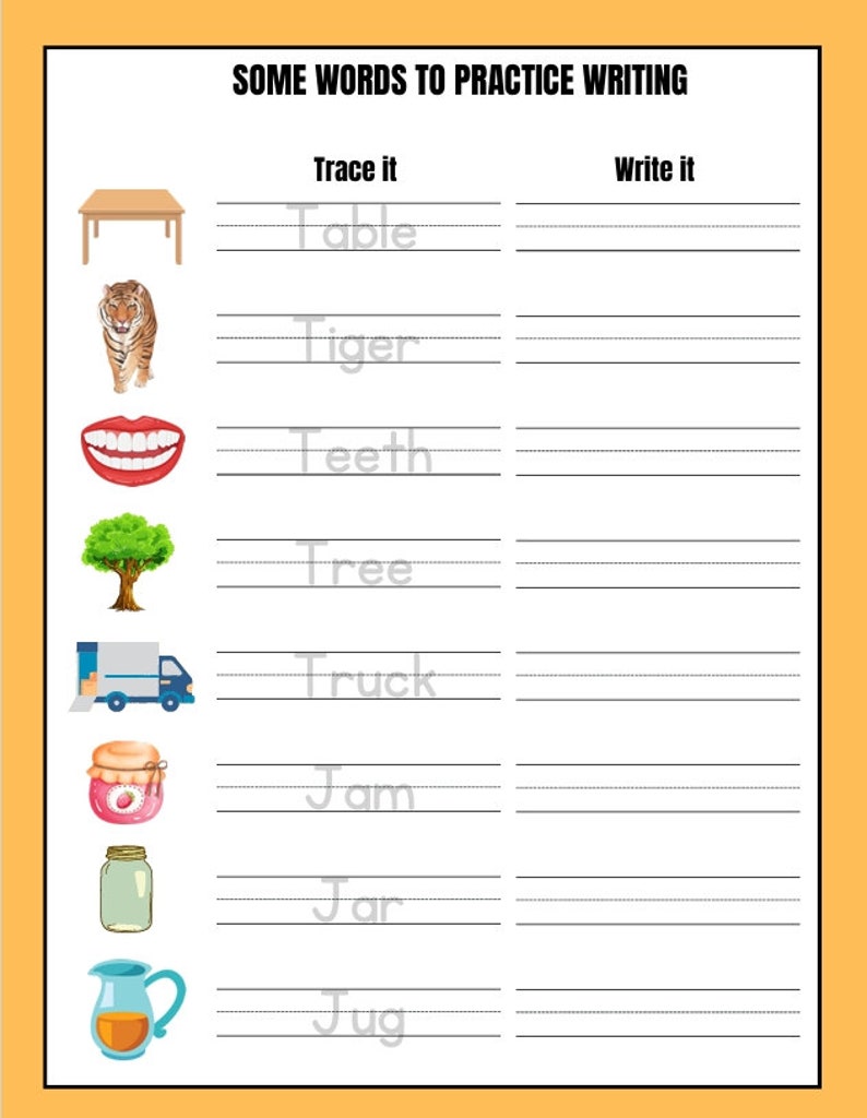 Printable Kids Activity - TRACING BUNDLE 1 - Etsy