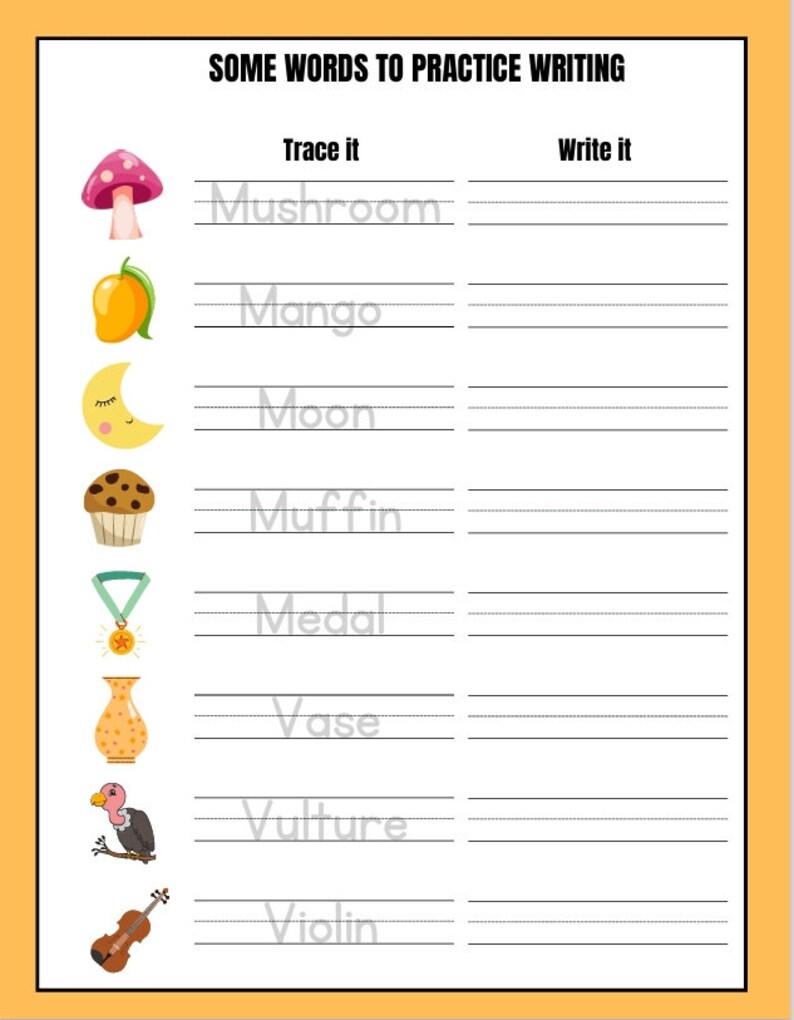 Printable Kids Activity - TRACING BUNDLE 1 - Etsy