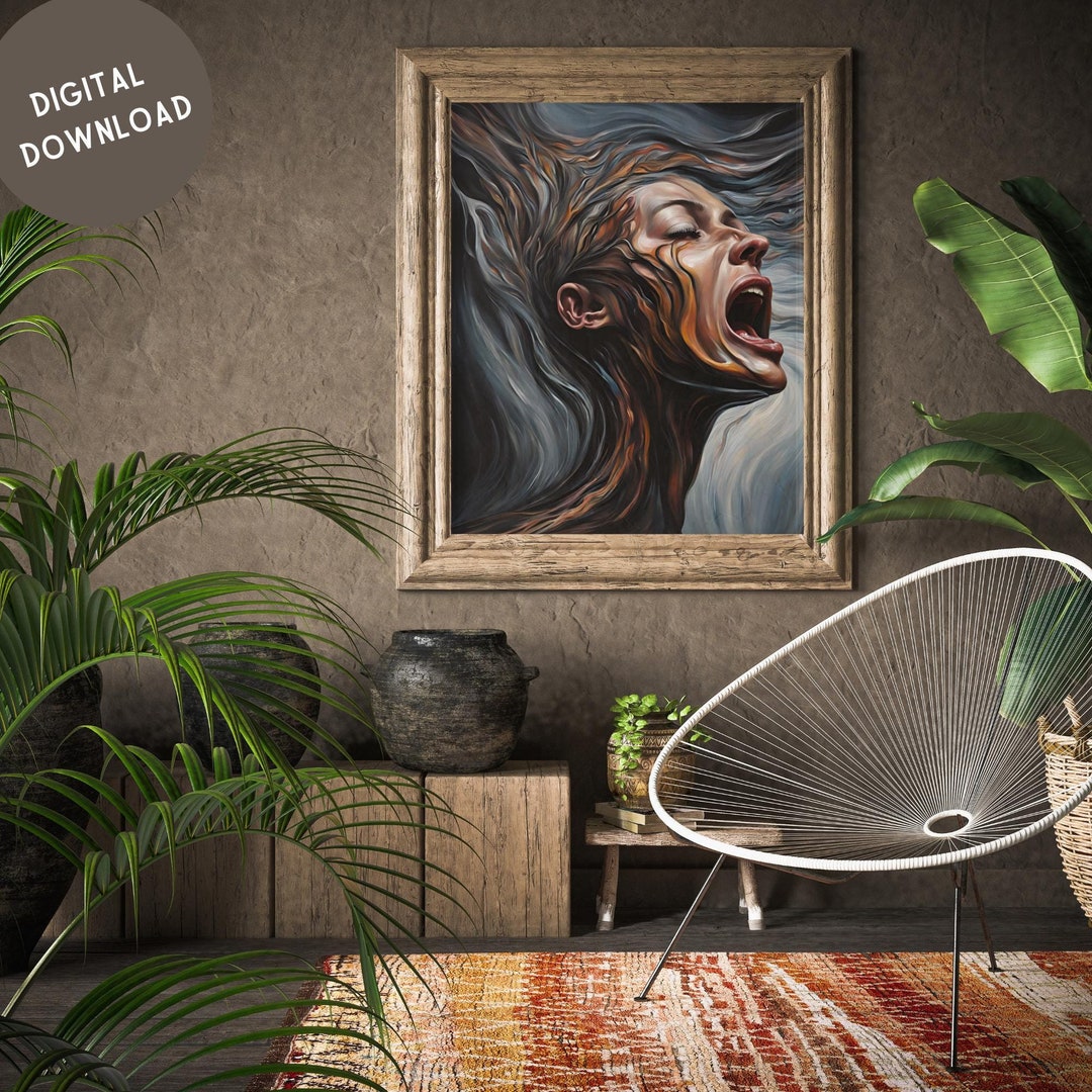 Surreal Scream Digital Art Print | Ai-generated Wall Art | Unique ...