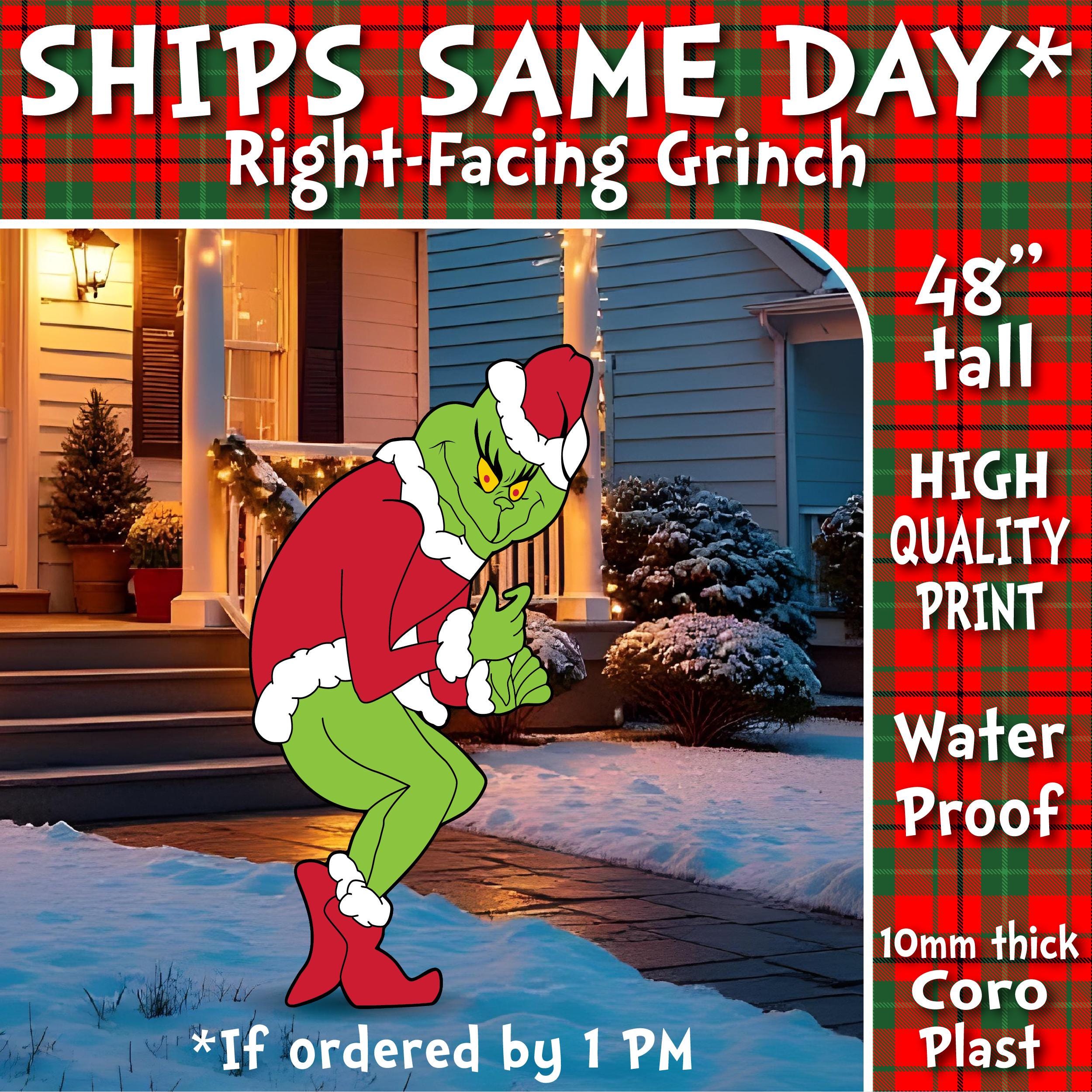 Large Grinch Stealing Lights / Life Size Cut Out / Grinch-inspired Yard ...