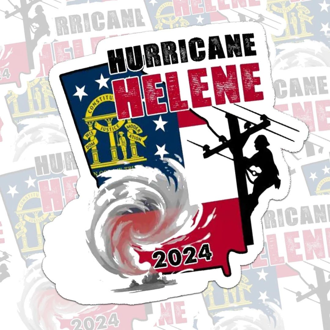 2024 Hurricane Helene Sticker, Water Bottle Sticker, Laptop Decal, I ...