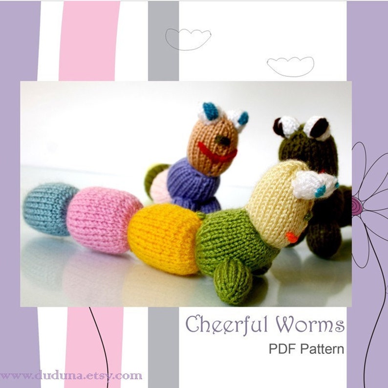 Cheerful Worms - Toy Knitting Pattern PDF - Etsy