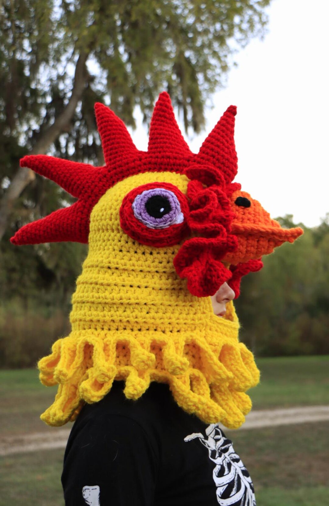 Crochet Chicken Mask, Chicken Hood, Chicken, Hen, Cosplay, Gag Gift ...