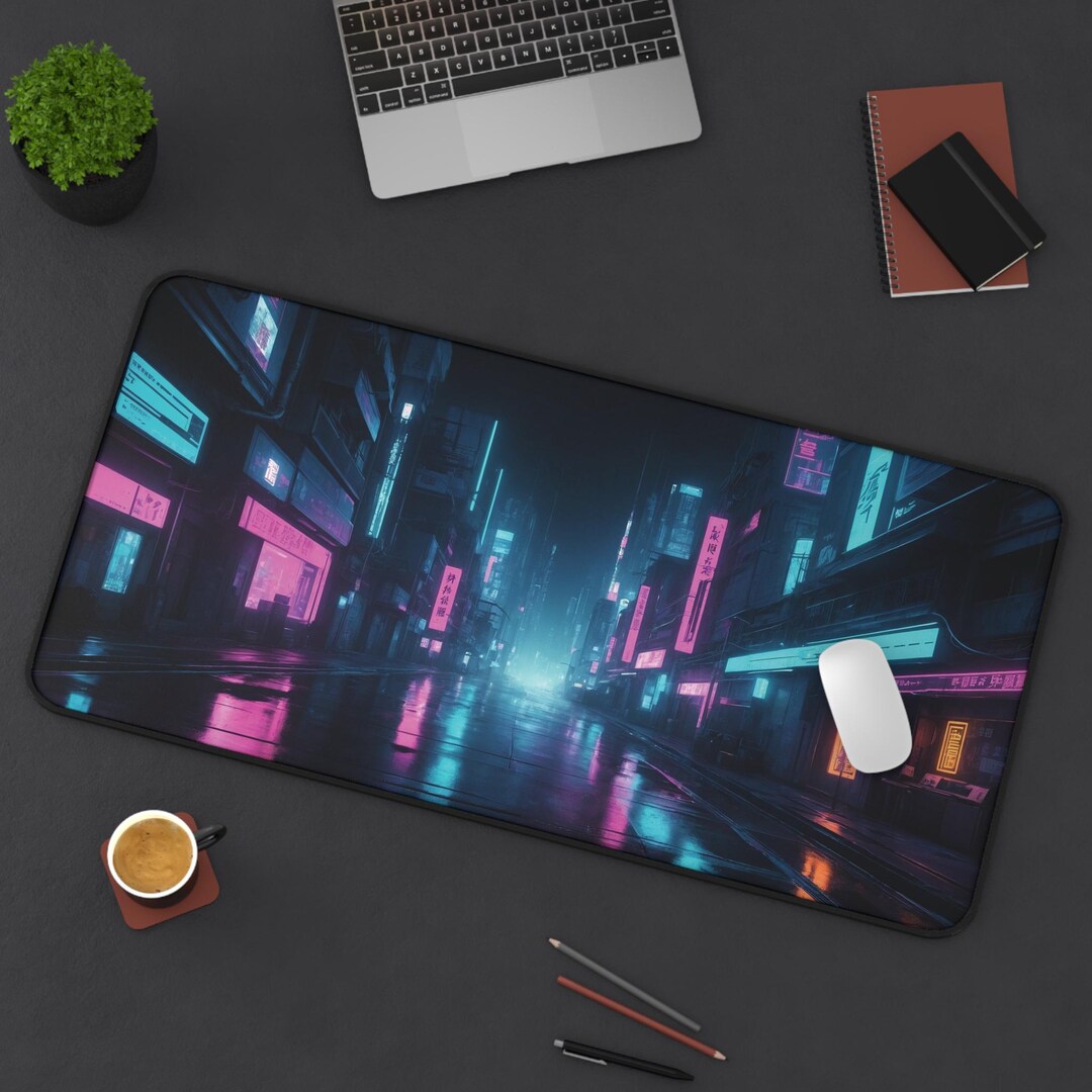 Cyberpunk Desk Mat, Cool Tech Office Accessories, Unique Gaming ...