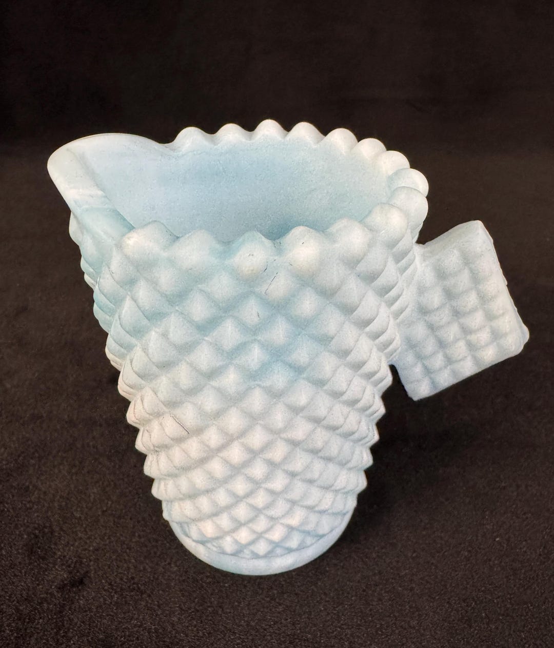 Kanawha Blue and White Slag Glass Diamond Creamer - Etsy