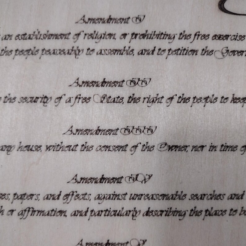 Bill of Rights Engraved Line Art - Etsy