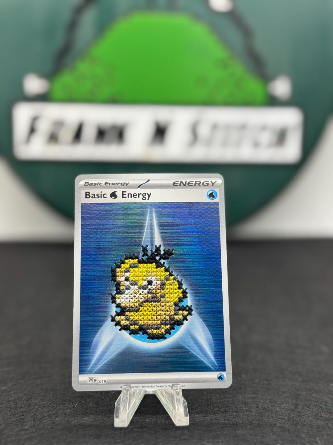 Custom Psyduck Cross Stitch on Pokemon Energy Card - Etsy