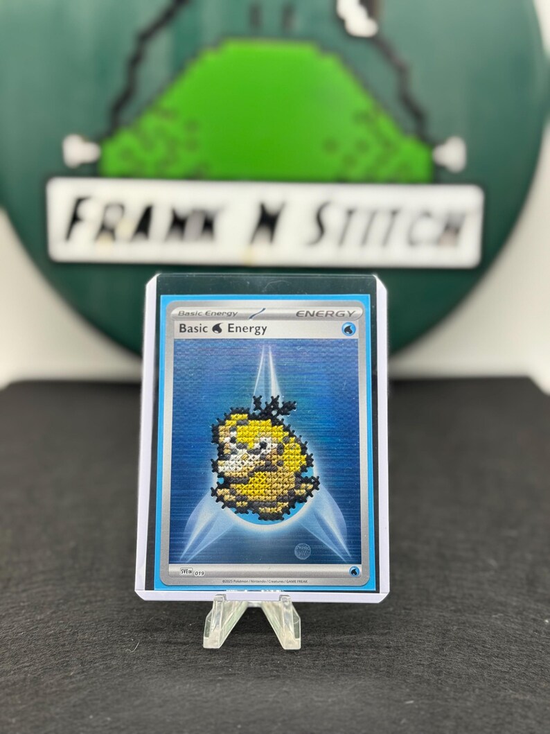 Custom Psyduck Cross Stitch on Pokemon Energy Card - Etsy