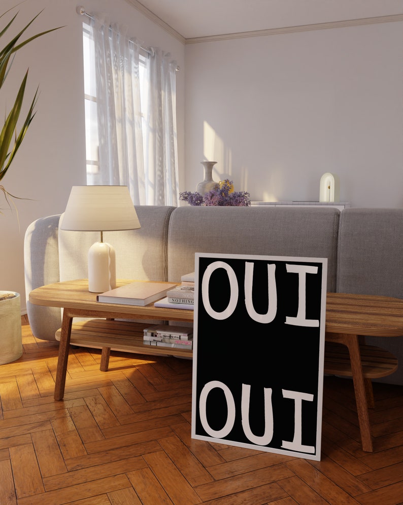 Oui Oui Print, Oui Poster, Maximalist Decor, Modern Wall Art, Gallery ...