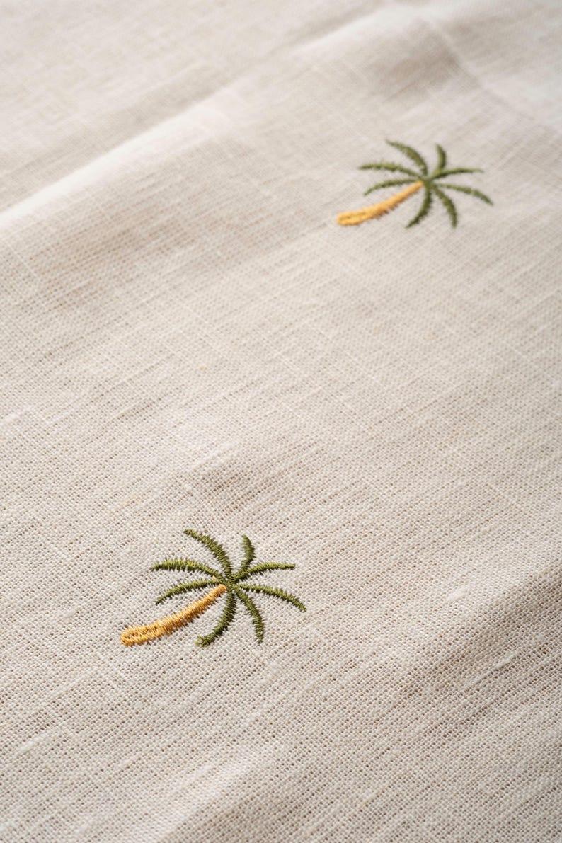 Palm Trees Linen Runner - Etsy