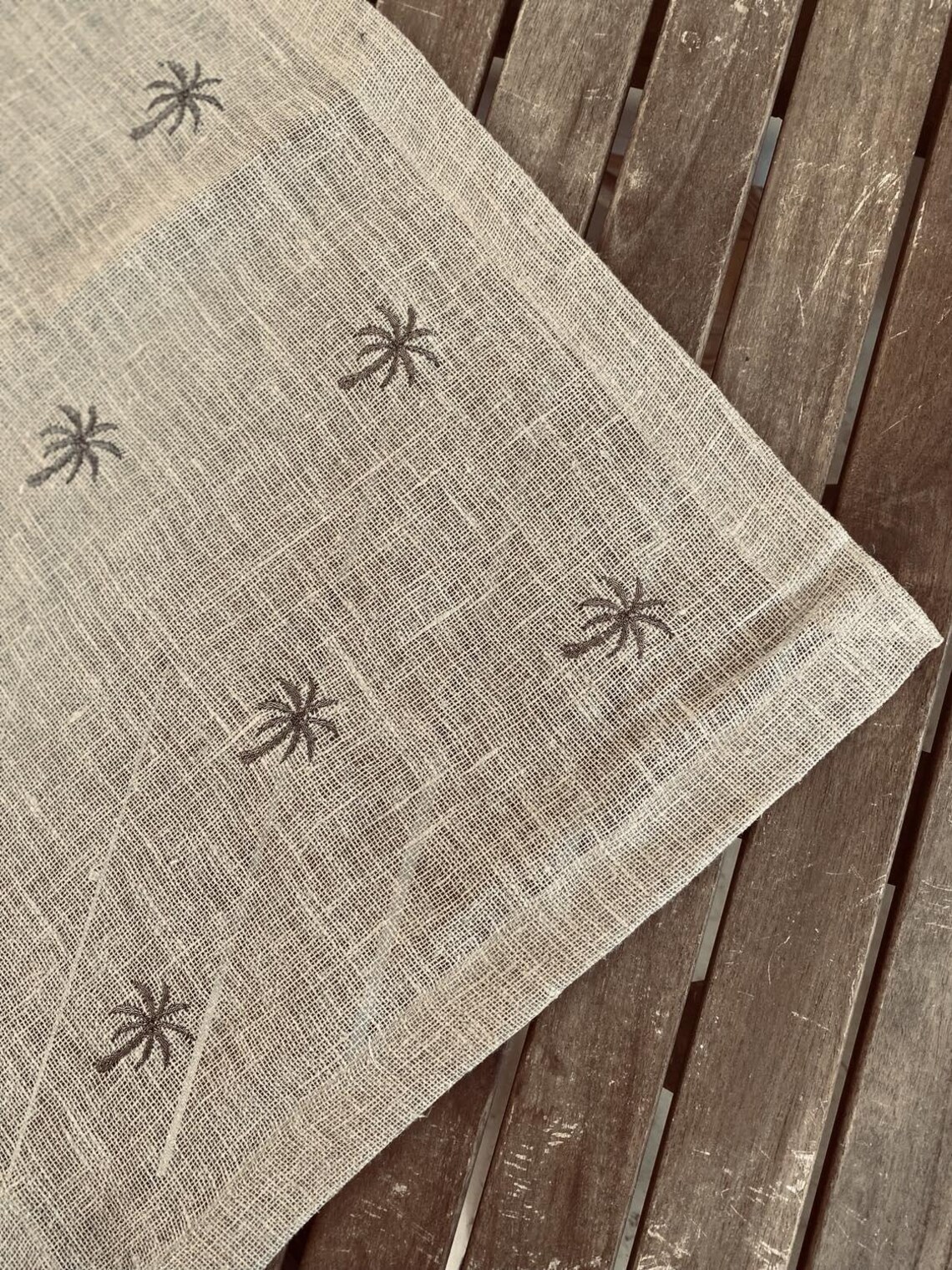Palm Trees Linen Runner - Etsy