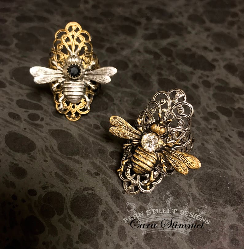 Bee Ring Filigree Ring Bee Jewelry Statement Ring Gift for - Etsy