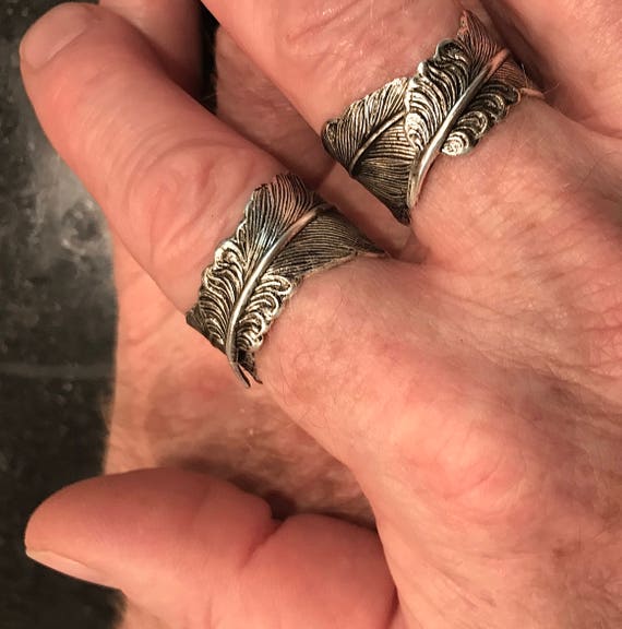 Unisex Feather Ring Steampunk Feather Steampunk Ring Feather Wrap Ring Boho Ring Thumb Ring Plume Ring Wrap Ring Free Shipping USA Etsy