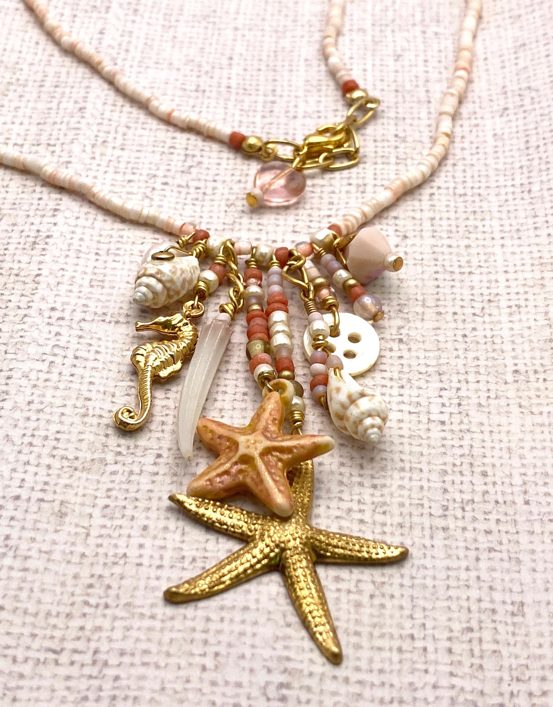 Sea Life Jewelry Set, Sea Shore Memories, Heishi Delicate Women's ...