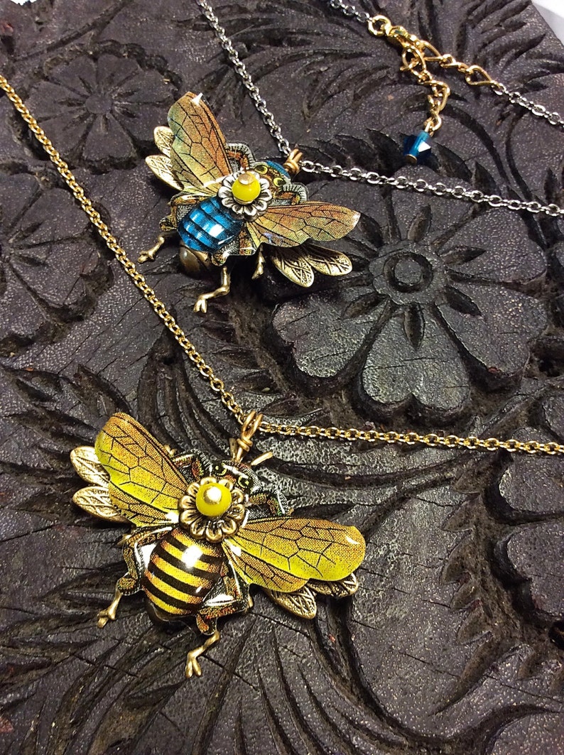 Bee Necklace, Bee Jewelry, Honey Bee Necklace, Bumble Bee, Bee Jewelry ...