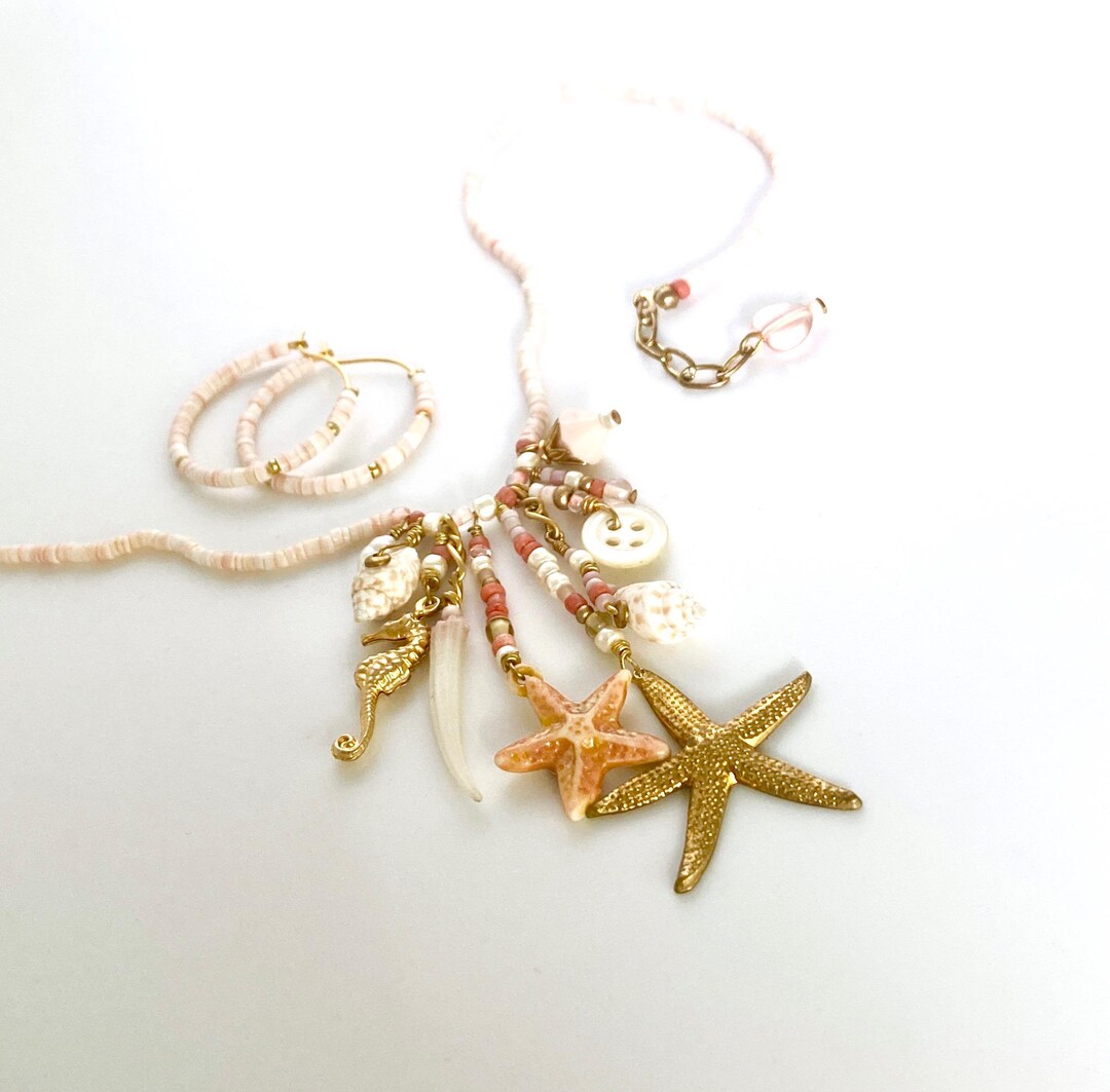 Sea Life Jewelry Set, Sea Shore Memories, Heishi Delicate Women's ...