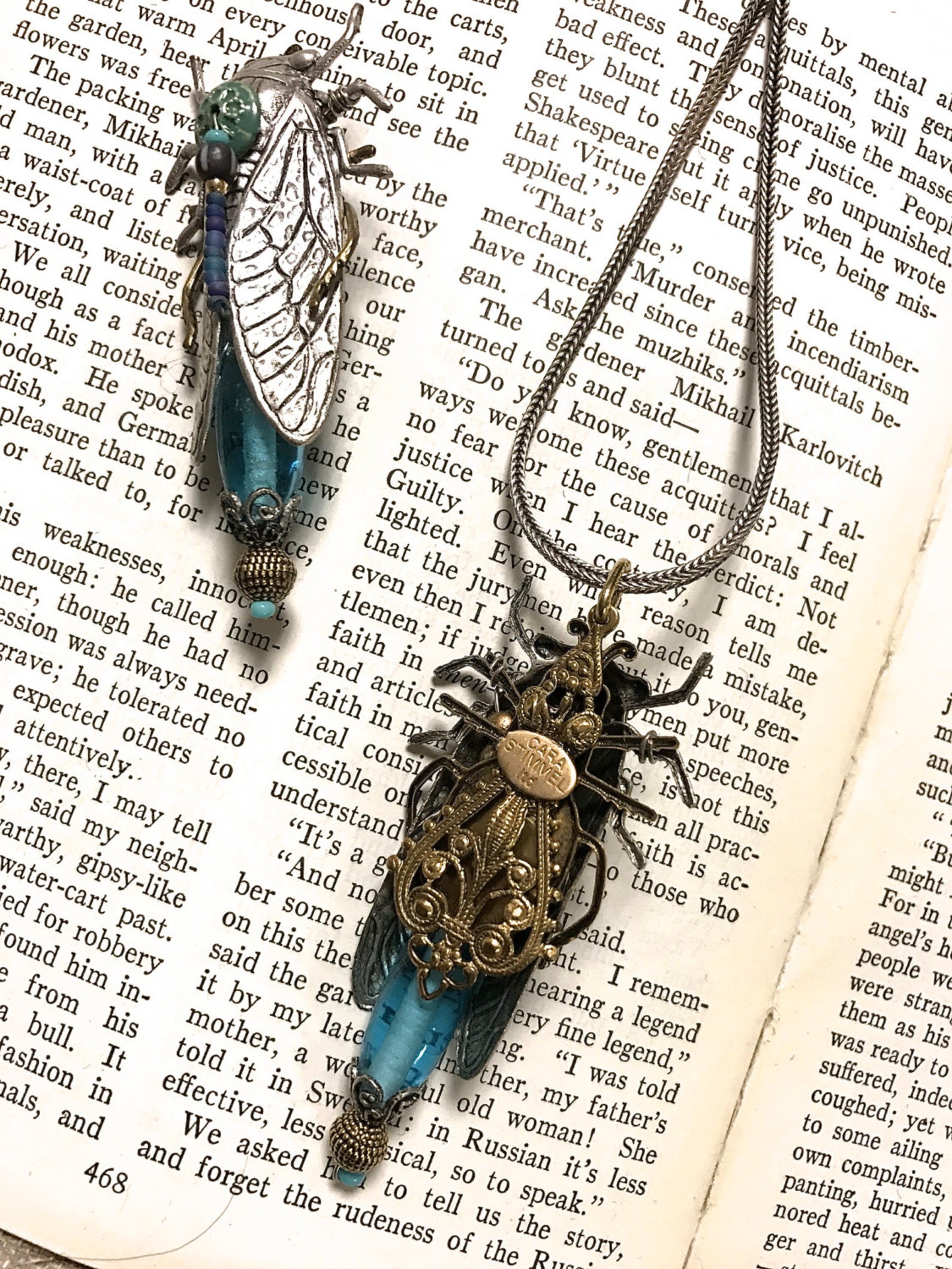 Insect Necklace Cicada Pendant Necklace Insect Pendant on - Etsy