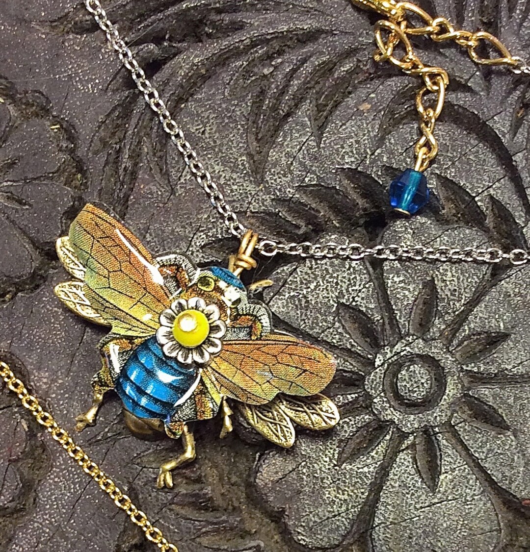 Bee Necklace, Bee Jewelry, Honey Bee Necklace, Bumble Bee, Bee Jewelry ...