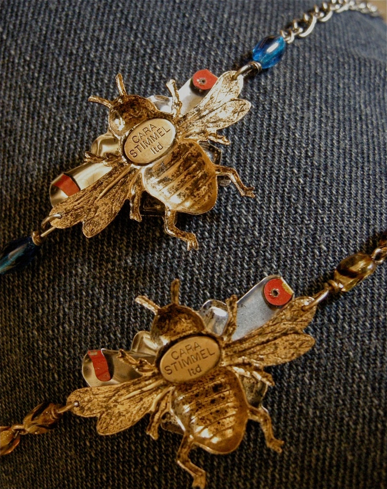 Bee Jewelry Blue Bee Necklace Honey Bee Bee Lover Vintage - Etsy