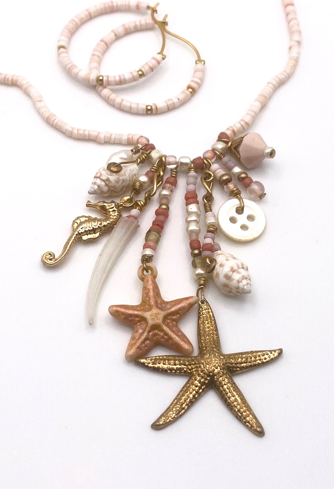 Sea Life Jewelry Set, Sea Shore Memories, Heishi Delicate Women's ...