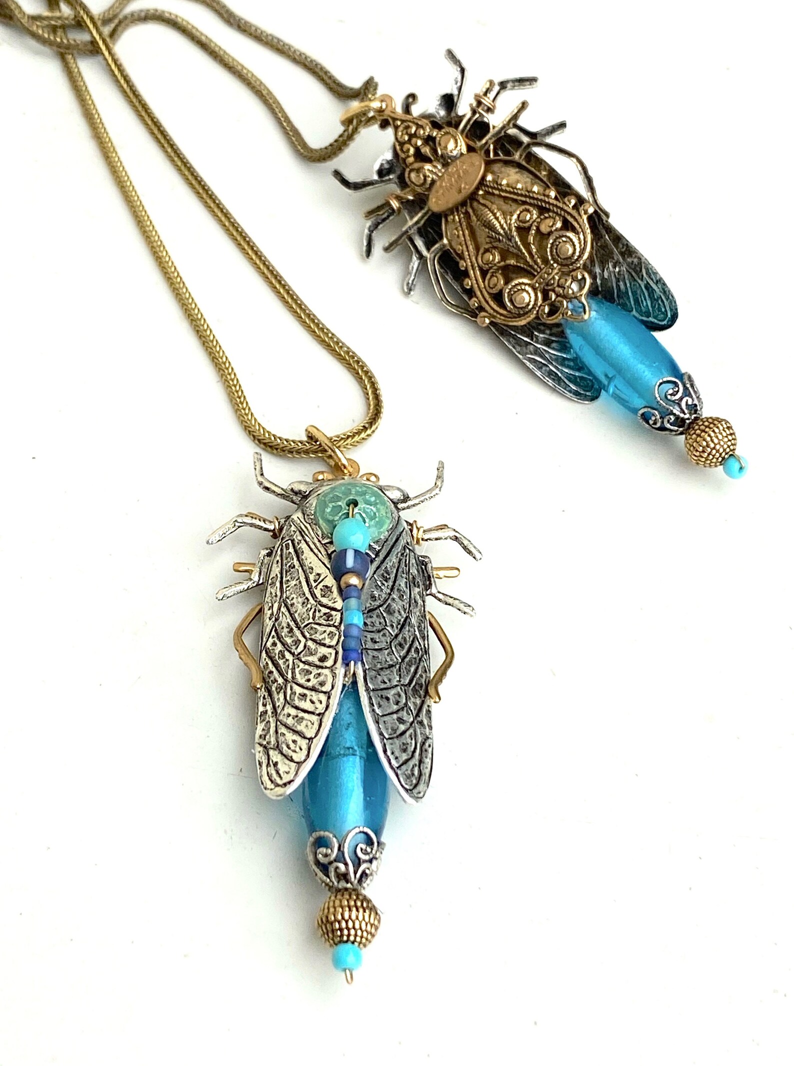 Insect Necklace Cicada Pendant Necklace Insect Pendant on - Etsy
