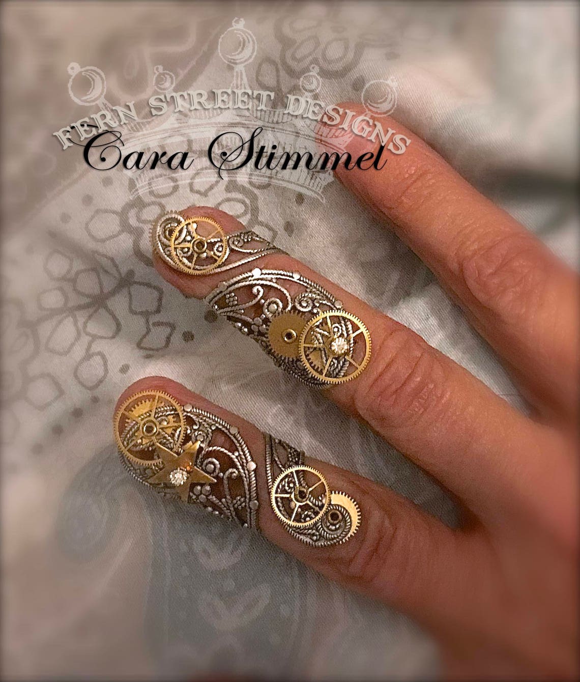 Steampunk Armor Ring Full Finger Ring Nail Guard Ring | Etsy