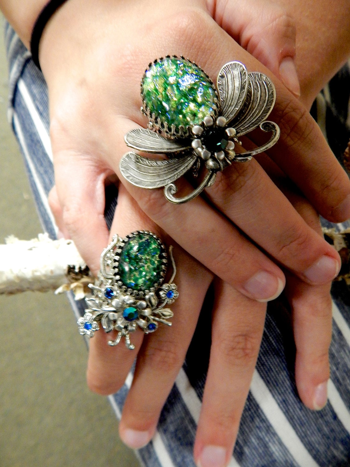 Jeweled Moth Large Bug Ring Insect Ring Boho Ring Silver - Etsy