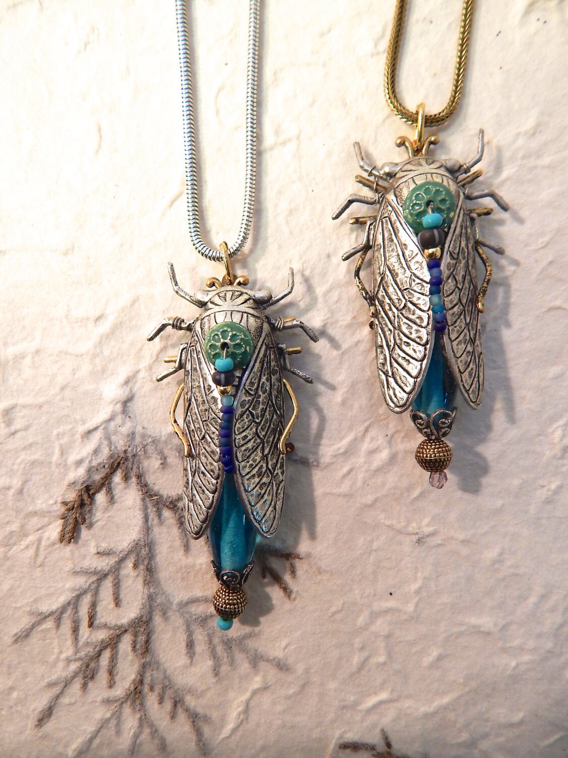 Insect Necklace Cicada Pendant Necklace Insect Pendant on - Etsy
