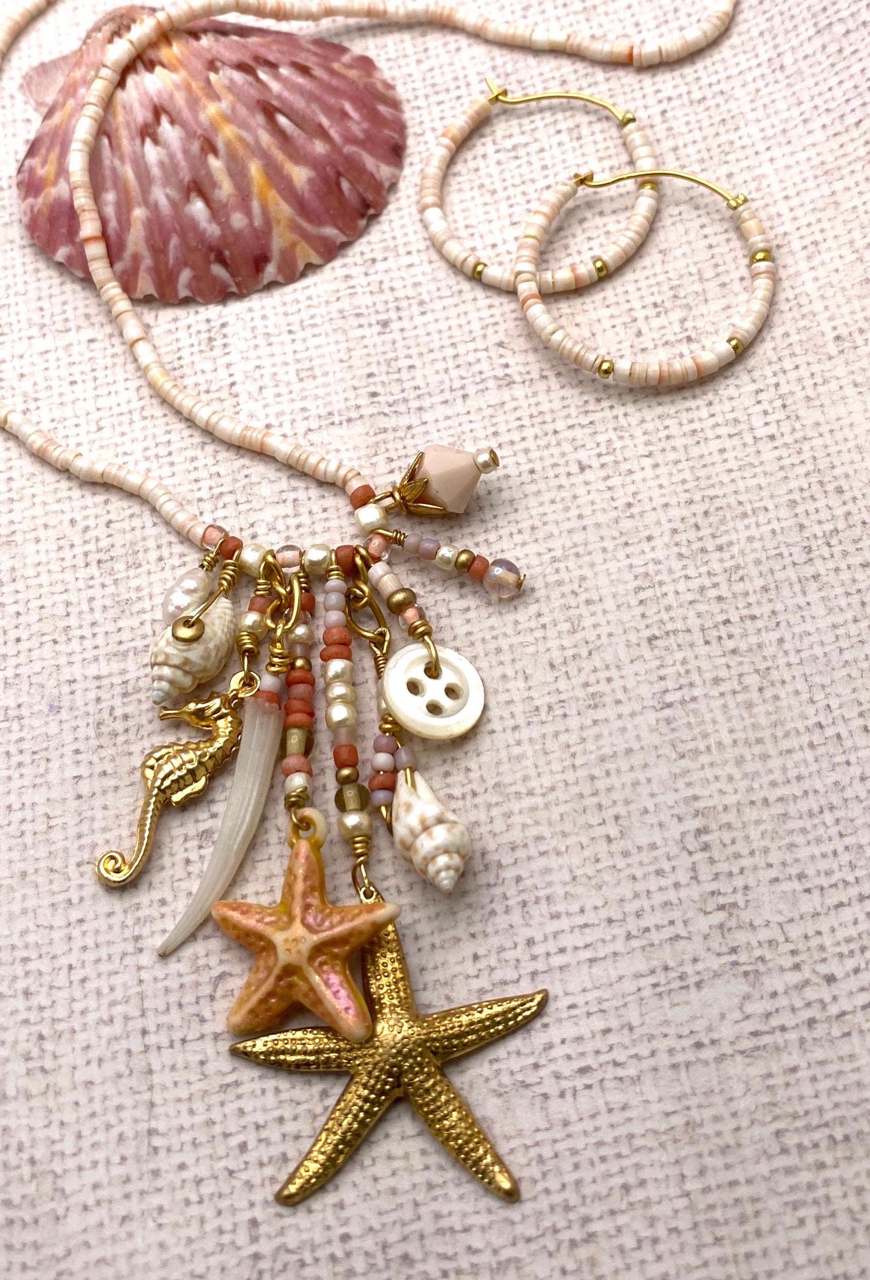 Sea Life Jewelry Set, Sea Shore Memories, Heishi Delicate Women's ...