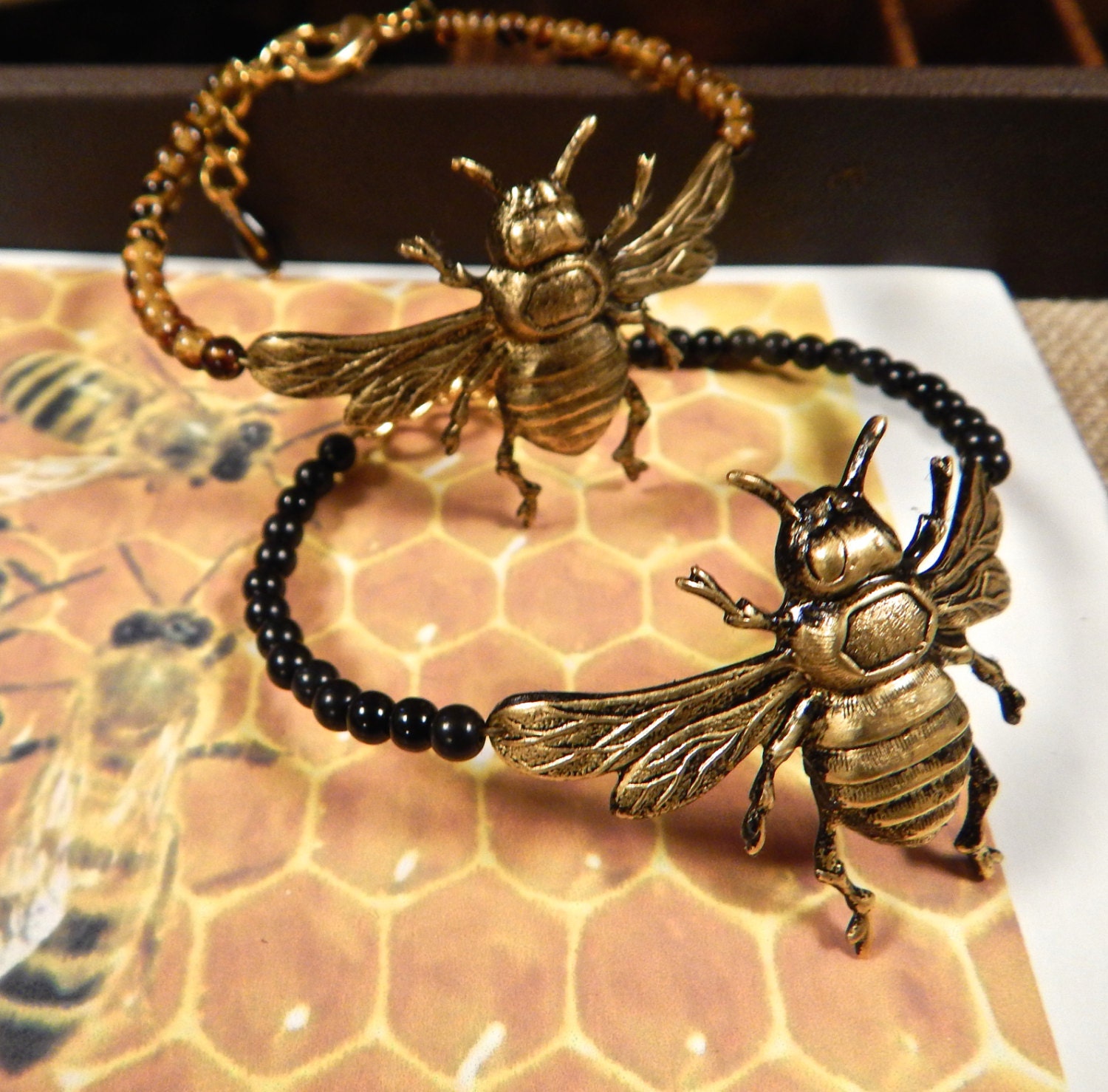 Bee Bracelet, Bee Lover Jewelry, Bumble Bee, Memory Wire Bracelet ...