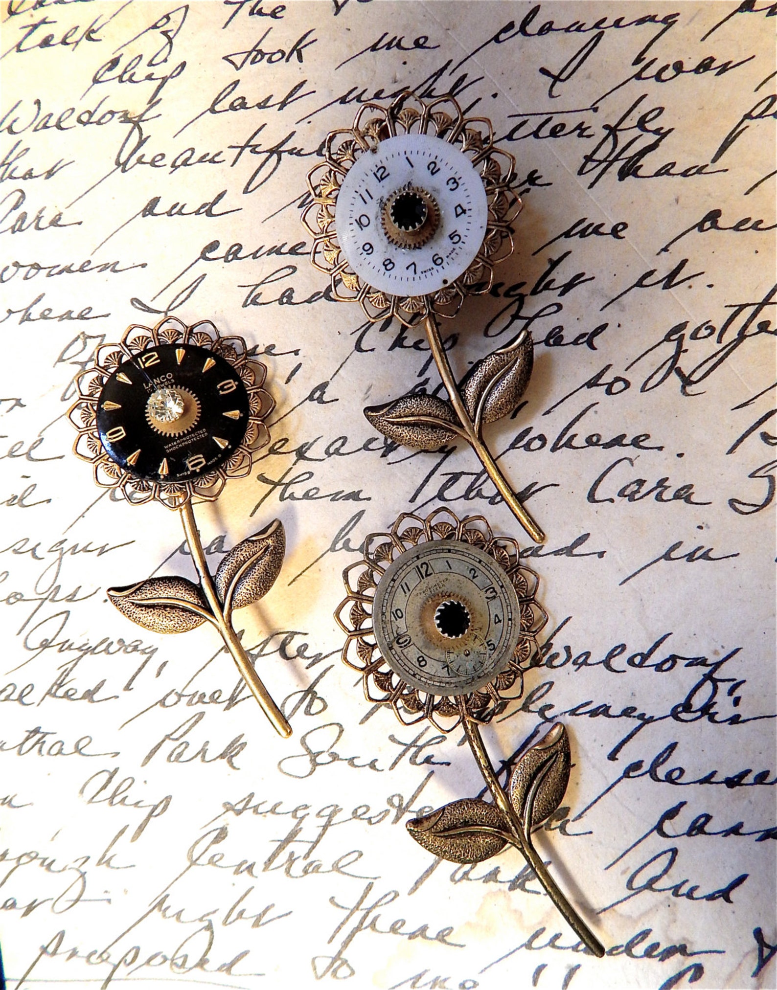 Steampunk Flower Pin, Steampunk Brooch, Steampunk Vintage, Steampunk ...