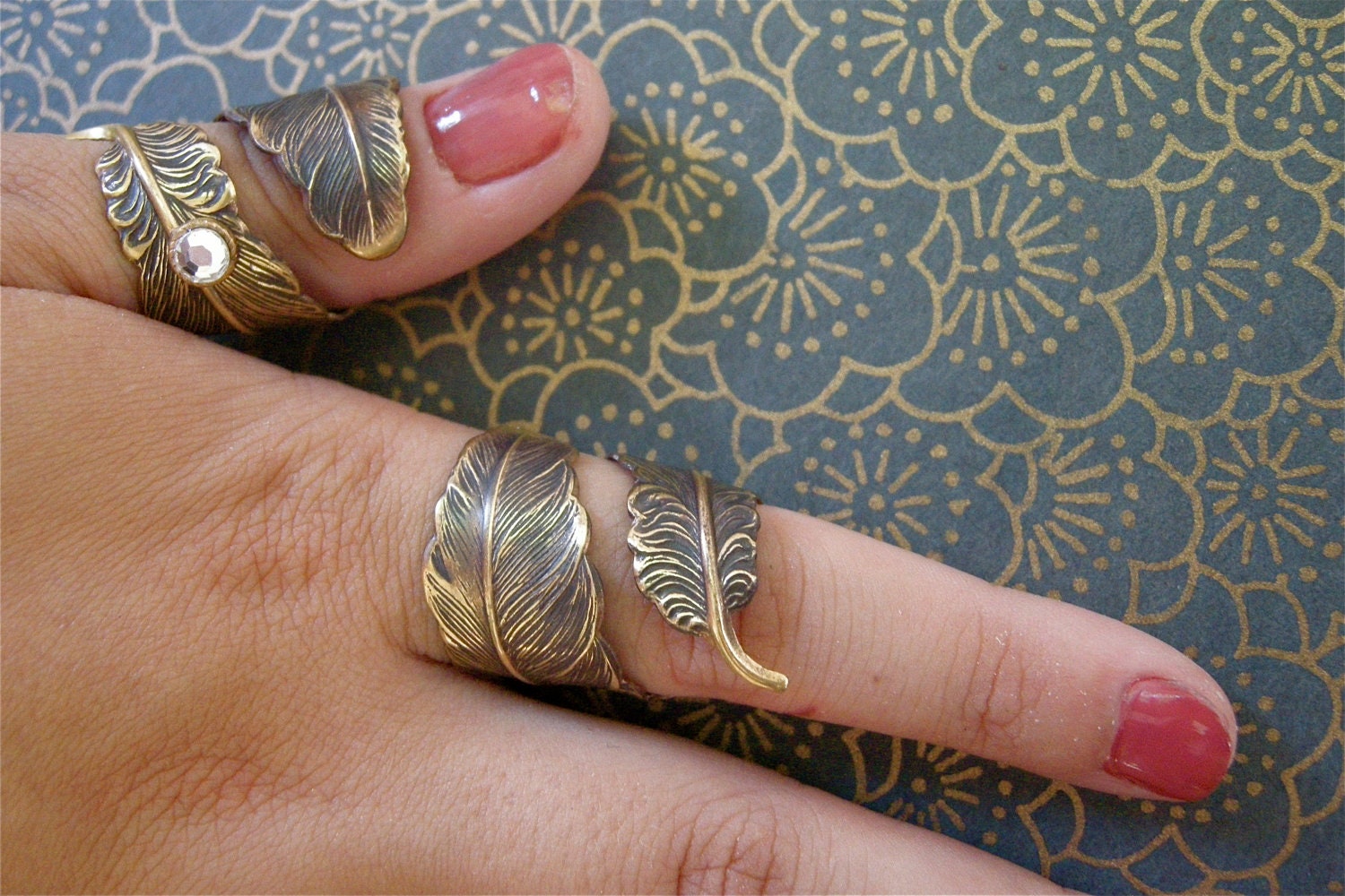 Feather Ring Steampunk Feather Steampunk Ring Feather Wrap - Etsy