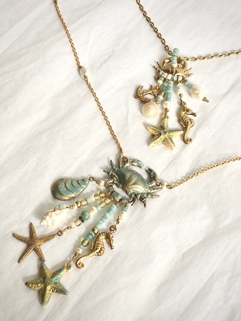 Sea Life Jewelry, Sea Shore Memories, Blue Crab Necklace, Women's ...