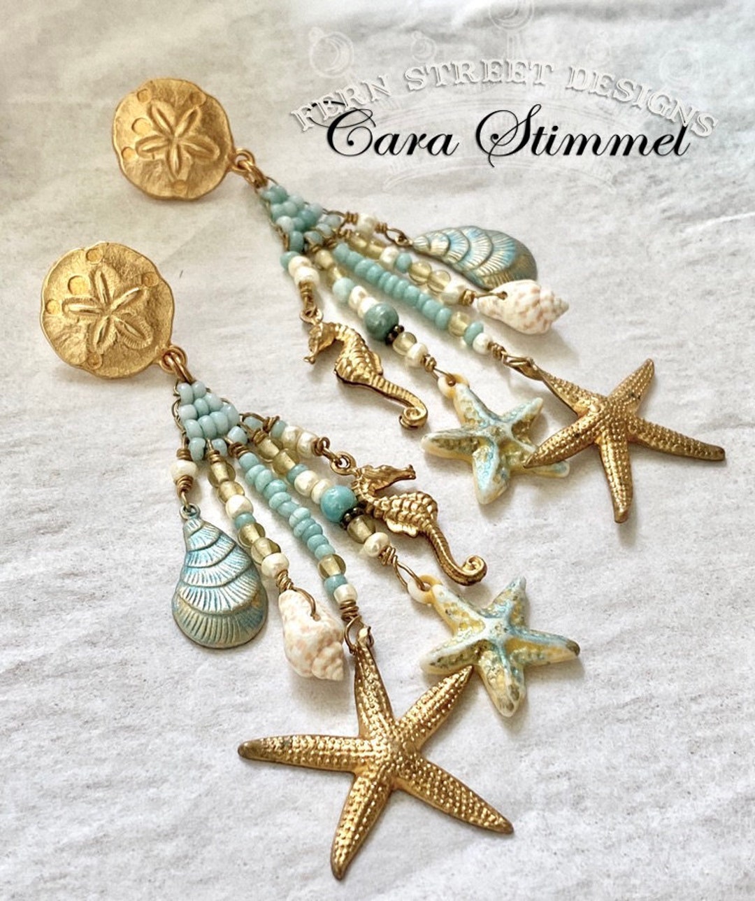 Sand Dollar Top Dangle Earring, Drop Earrings, Women's Earrings, Shell ...