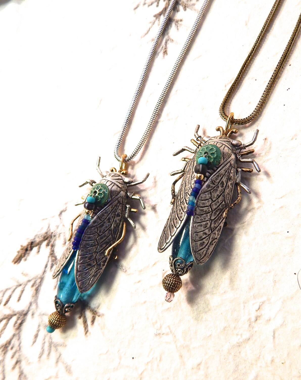 Insect Necklace Cicada Pendant Necklace Insect Pendant on - Etsy