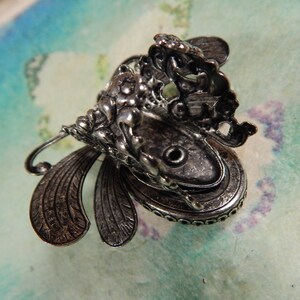 Jeweled Moth, Large Bug Ring, Insect Ring, Boho Ring, Silver Cocktail ...