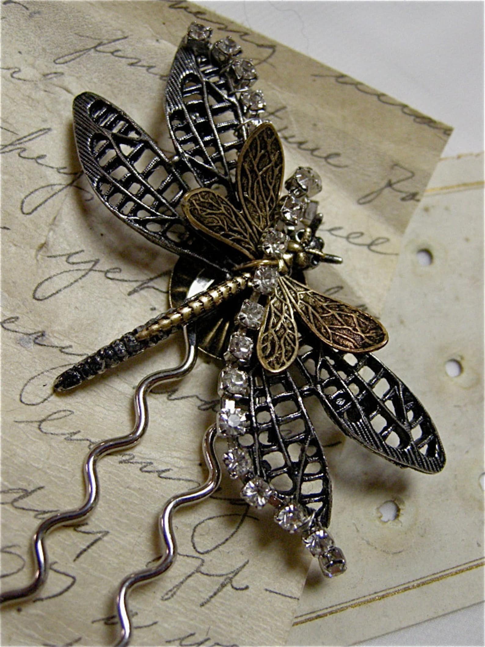 Dragonfly Large Hair Pin - Etsy