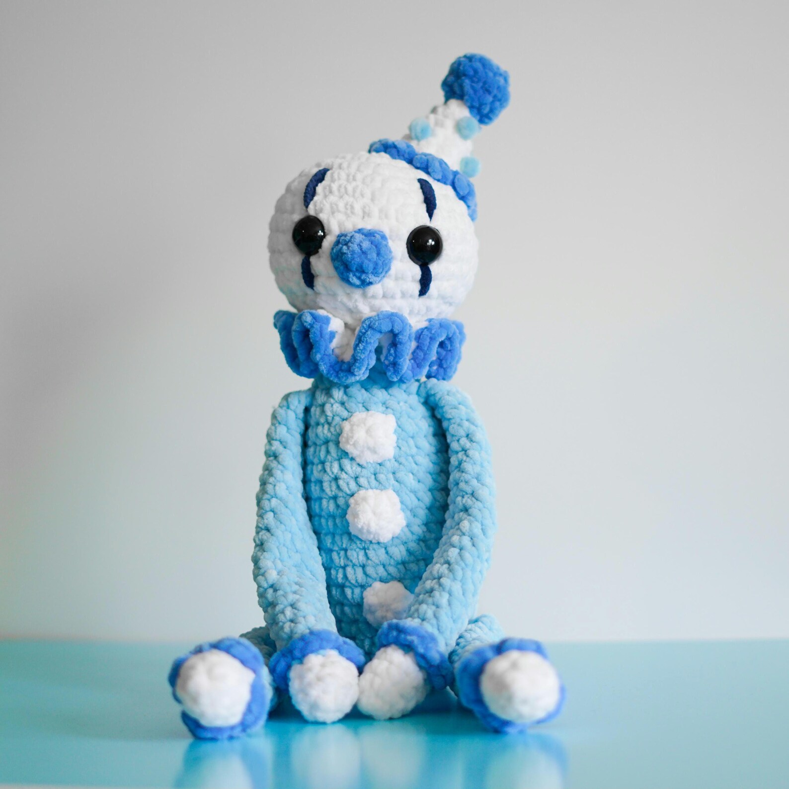 Blue Lanky Clown Crochet Plush - Etsy