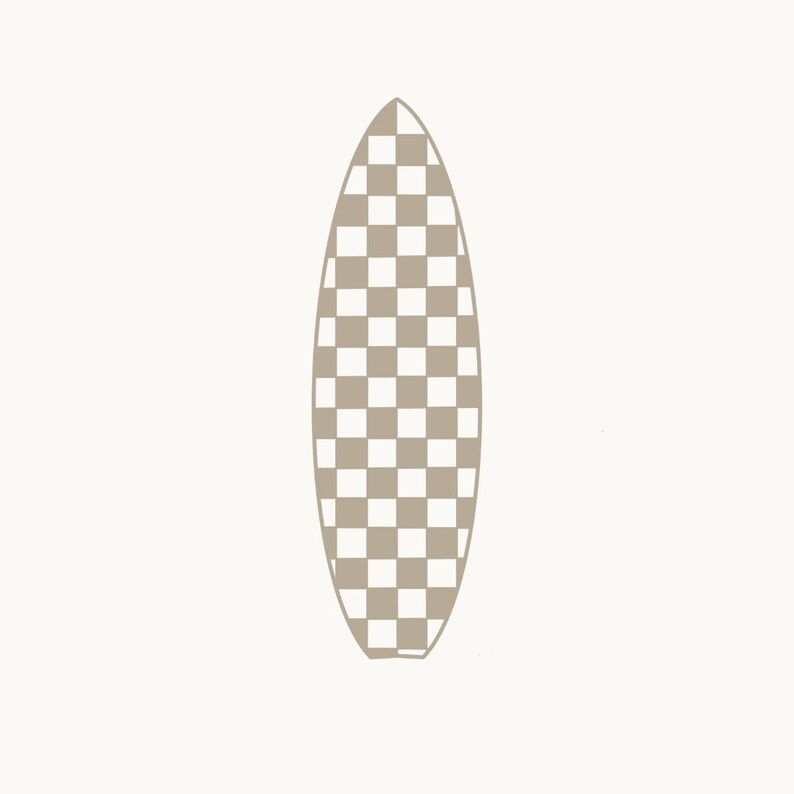Checkerd Surfboard Svg File for Creators Gloforge Digital Files Dried ...