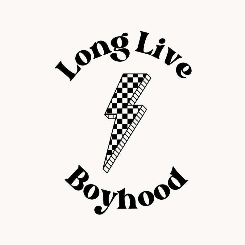 Long Live Boyhood Modern Svg File Gloforge Checkered Lightening ...
