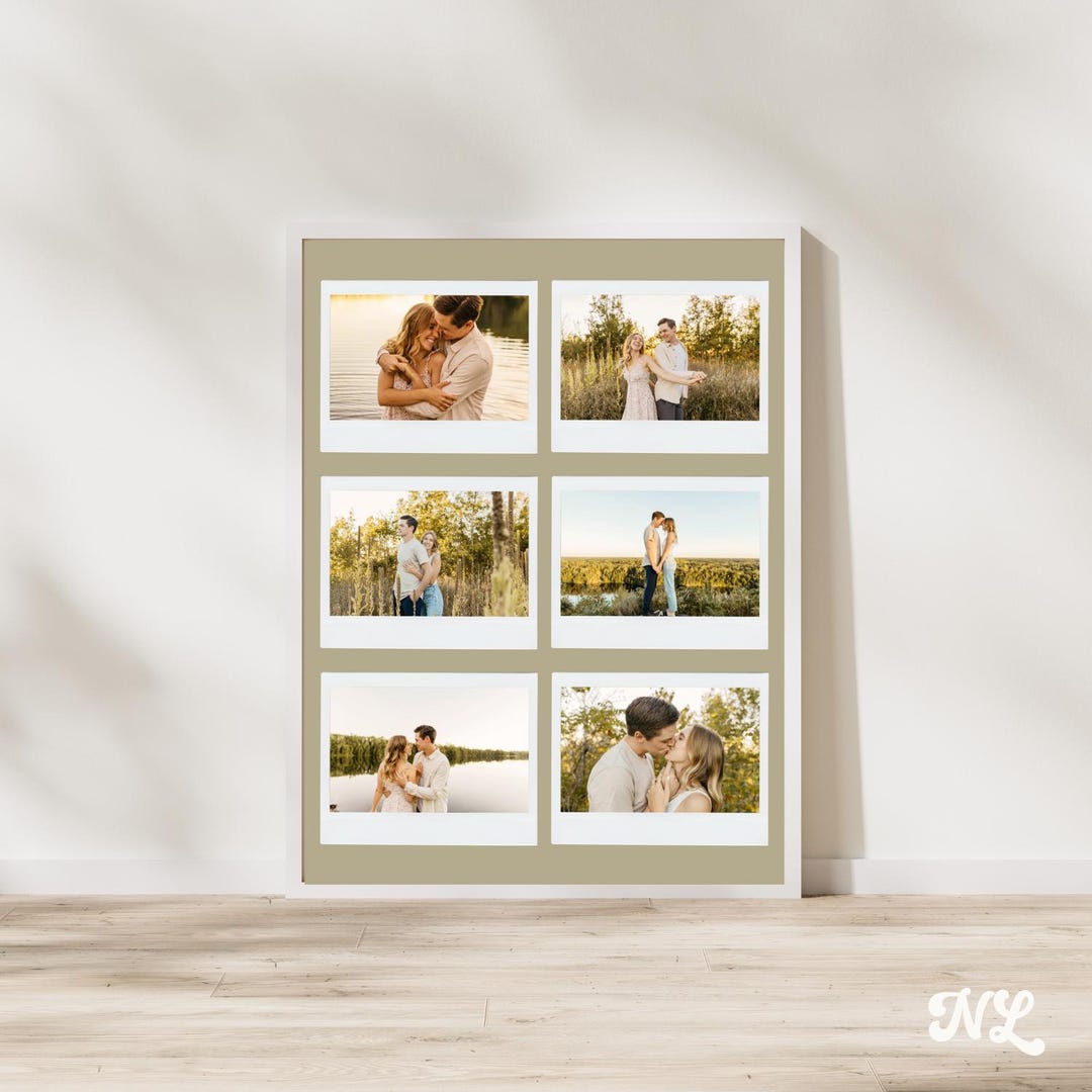 Polaroid Inspired Film Template Grid Editable Anniversary Home Decor ...