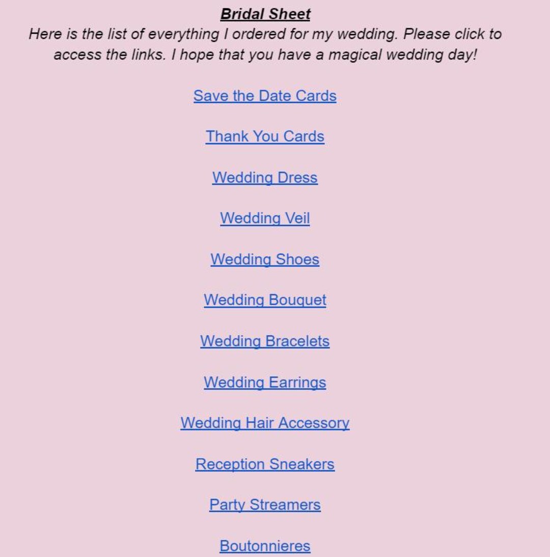 Bridal Sheet - Etsy