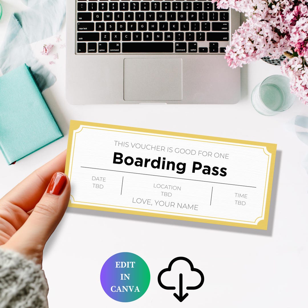 Editable Boarding Pass Template, Surprise Trip Reveal, Personalized ...