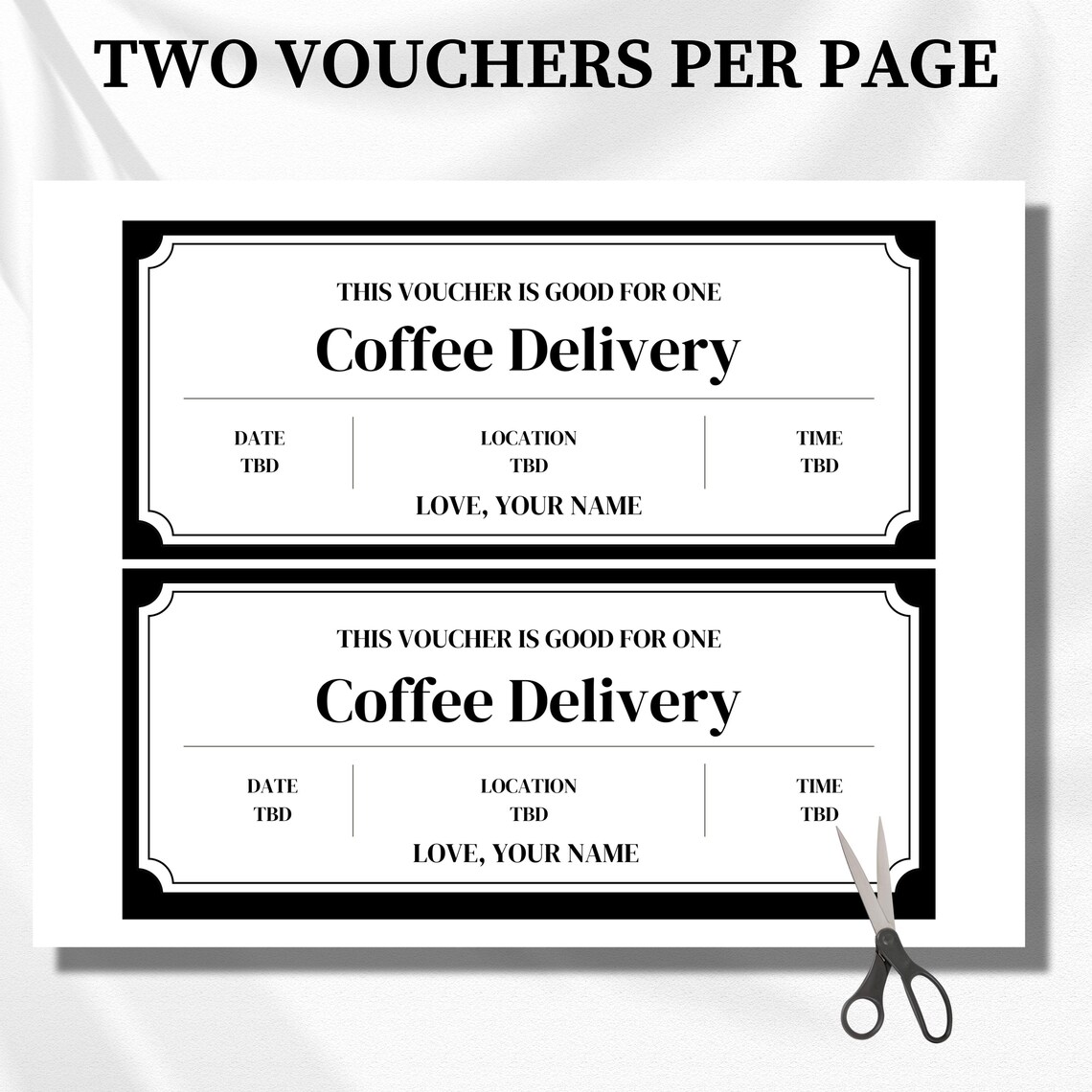 Editable Coffee Delivery Voucher, Coffee to Go Gift Certificate PDF ...