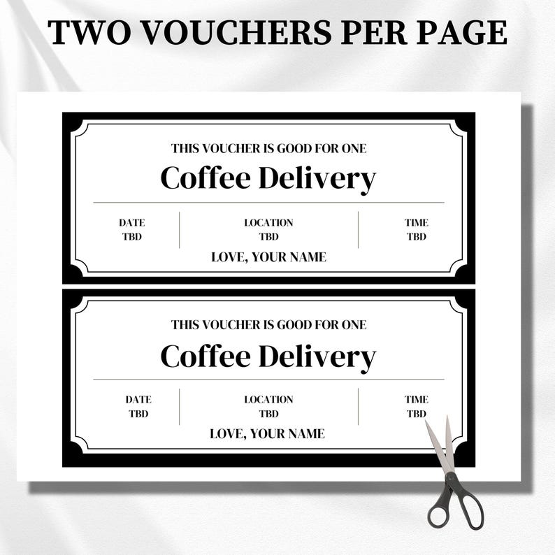 Editable Coffee Delivery Voucher, Coffee to Go Gift Certificate PDF ...
